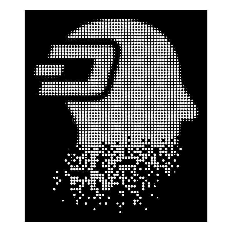 White Dispersed Dotted Halftone Dash Imagination Icon Stock Vector ...