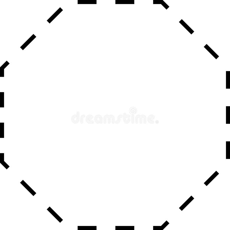 Dash Line Shapes. Dashed Outline Design of Border for Basic Geometric ...