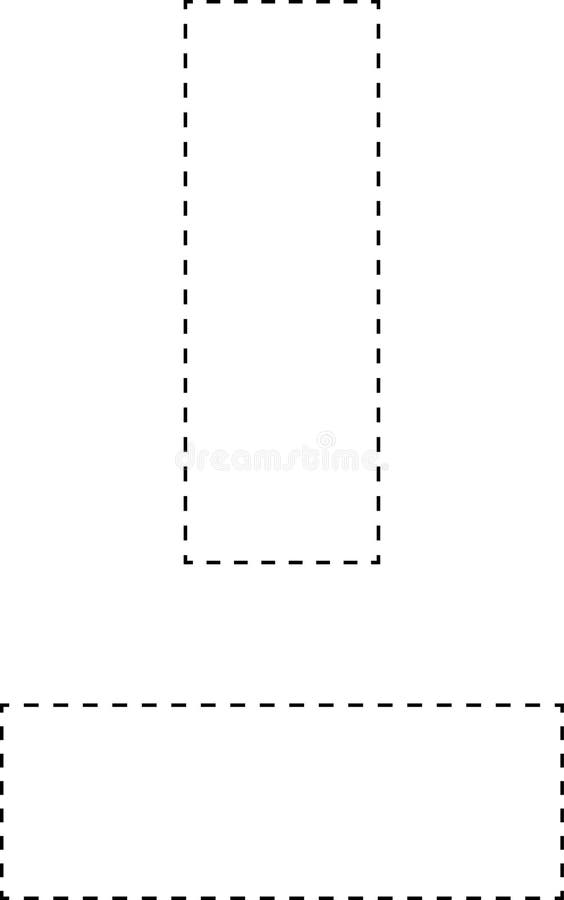 Dash Line Shapes. Dashed Outline Design of Border for Basic Geometric Shapes. Icon of Cut Frame ...