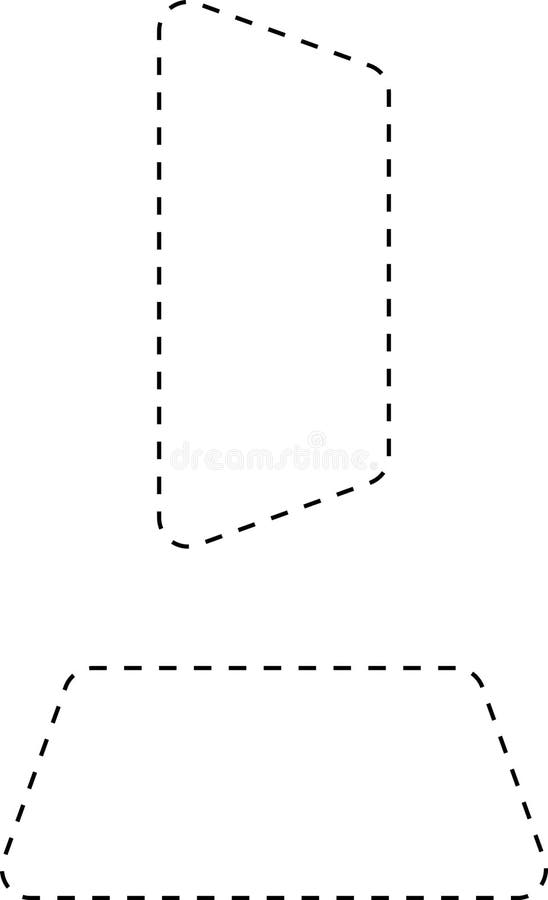 Dash Line Shapes. Dashed Outline Design of Border for Basic Geometric Shapes. Icon of Cut Frame ...