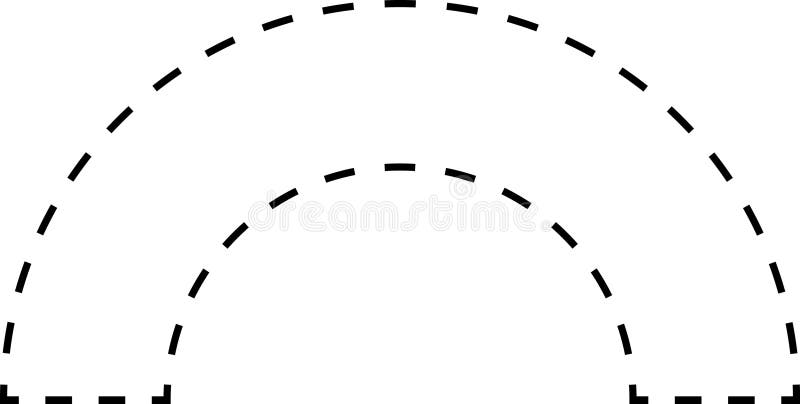 Dash Line Shapes. Dashed Outline Design of Border for Basic Geometric Shapes. Icon of Cut Frame ...