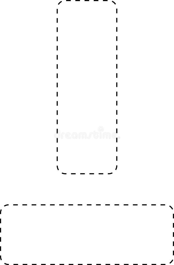 Dash Line Shapes. Dashed Outline Design of Border for Basic Geometric ...