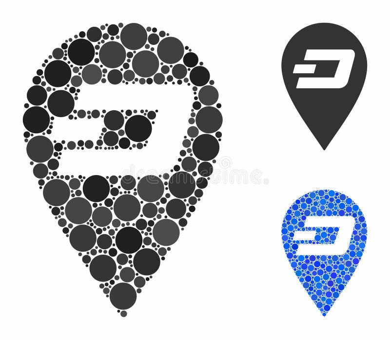 Dash Map Marker Mosaic Icon of Spheric Items Stock Vector ...