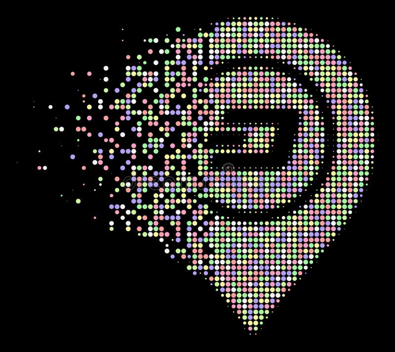 Light Dissipated Dot Halftone Map Markers Icon Stock Vector ...