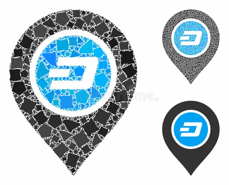 Dash Map Pointer Mosaic Icon of Inequal Items Stock Vector ...