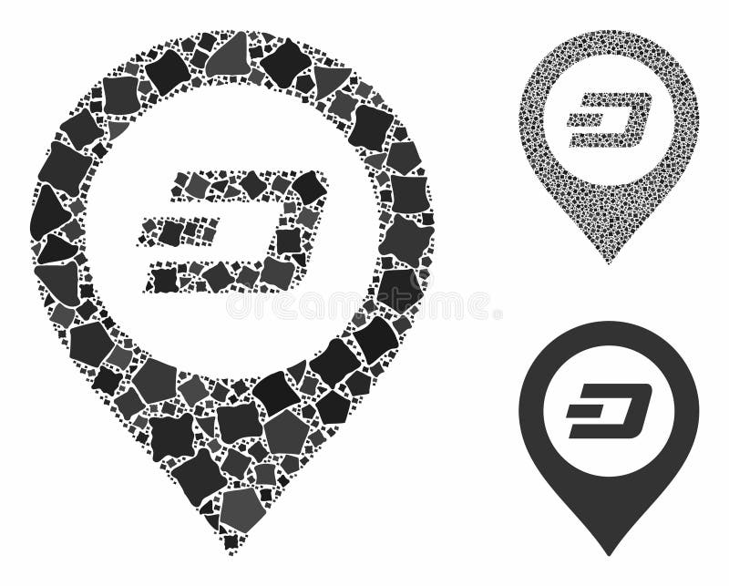 Dash Map Pointer Mosaic Icon of Rugged Pieces Stock Illustration ...