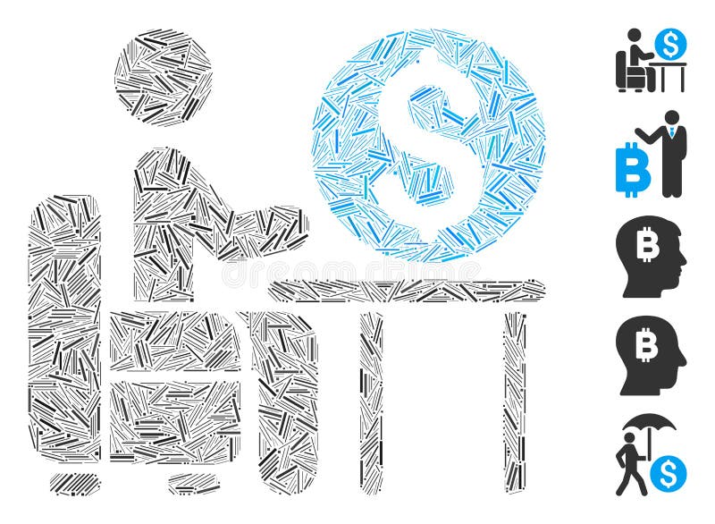 Dash Mosaic Banker Office Icon Stock Illustration - Illustration of ...