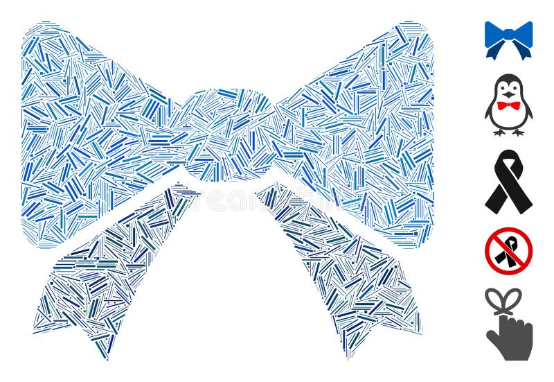 Dash Mosaic Bow Tie stock illustration. Illustration of elegant - 175161907