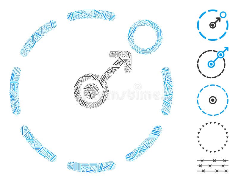 Dash Mosaic Circular Area Border Icon Stock Illustration - Illustration ...