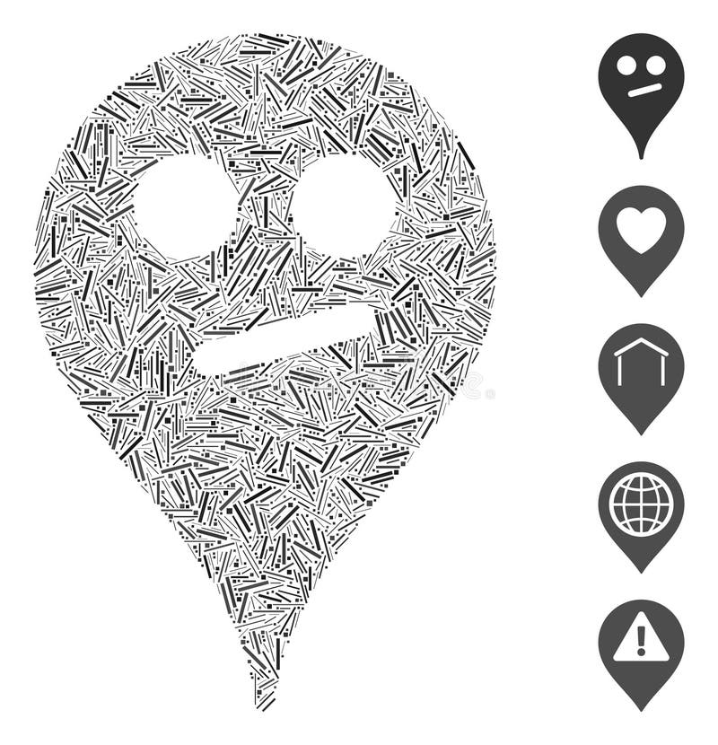 Dash Mosaic Doubt Smiley Map Marker Icon Stock Illustration ...
