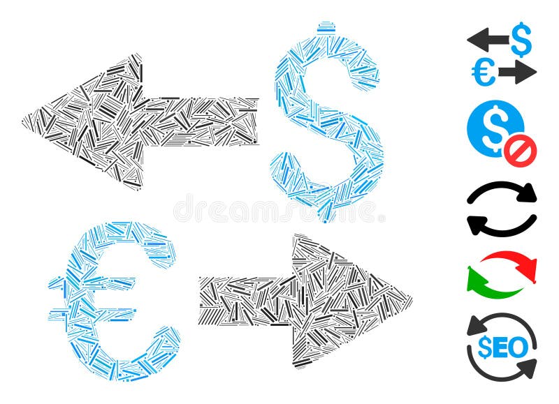 Dash Mosaic Euro Dollar Transactions Stock Illustration - Illustration ...