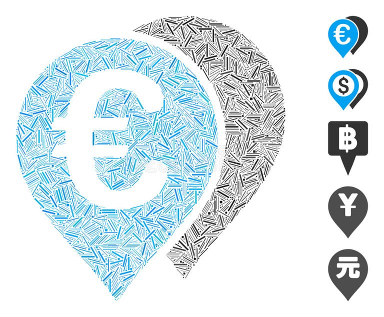 Dash Mosaic Euro Map Markers Icon Stock Illustration - Illustration of ...