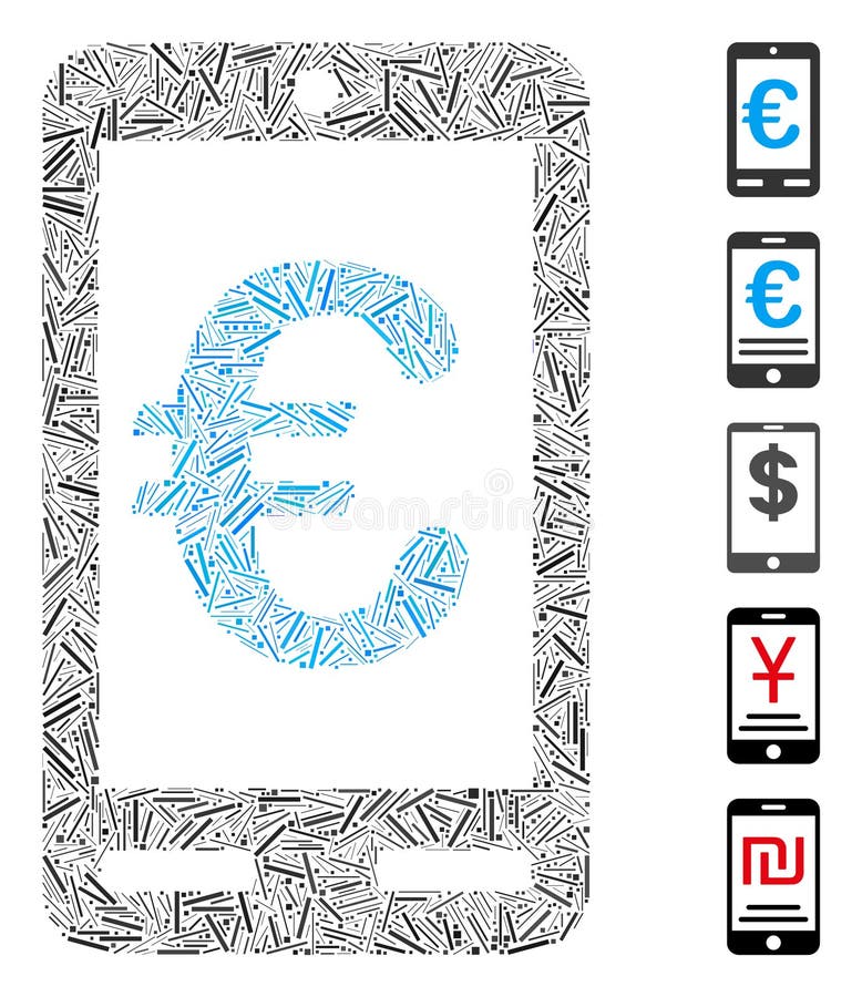 Dash Mosaic Euro Mobile Bank Icon Stock Illustration - Illustration of ...