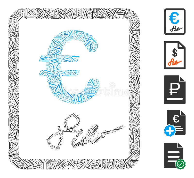 Dash Mosaic Euro Signed Contract Icon Stock Illustration - Illustration ...