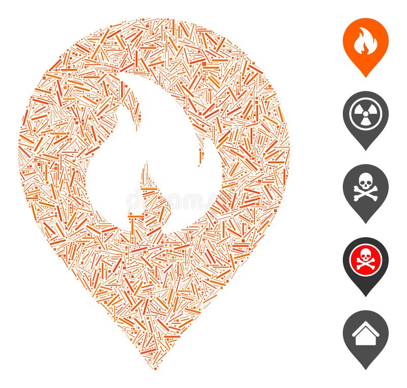 Dash Mosaic Fire Marker Icon Stock Illustration - Illustration of ...