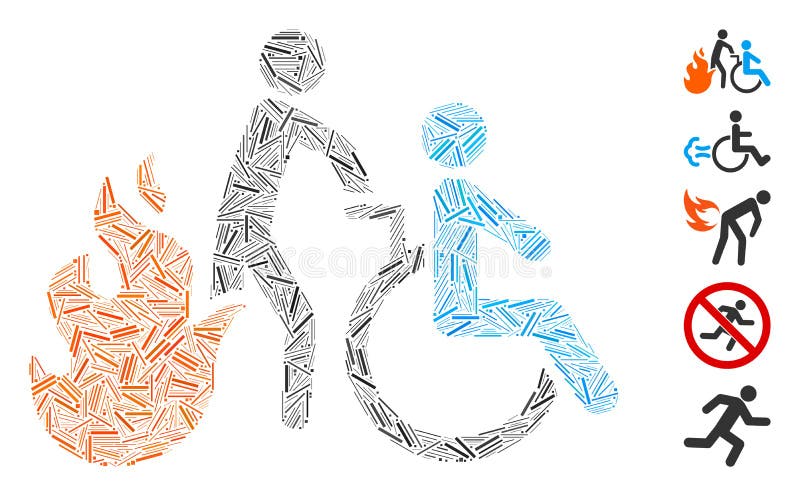 Dash Mosaic Fire Patient Evacuation Icon Stock Illustration ...