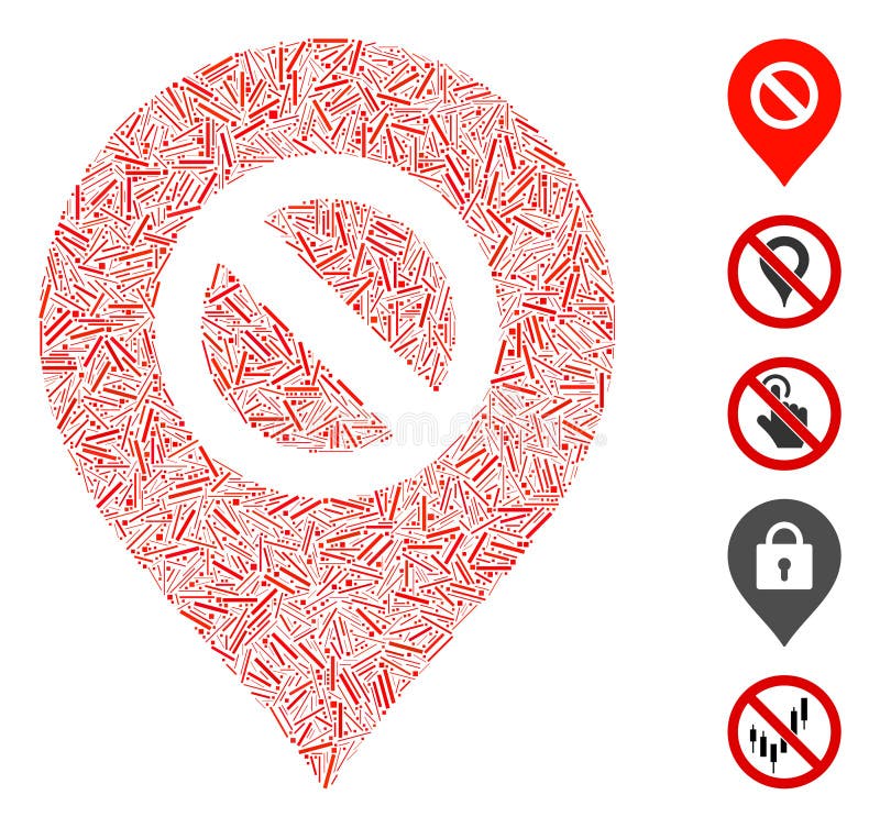 Dash Mosaic Forbidden Marker Icon Stock Illustration - Illustration of ...
