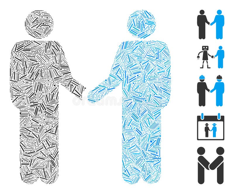 Dash Mosaic Friends Handshake Icon Stock Illustration - Illustration of ...