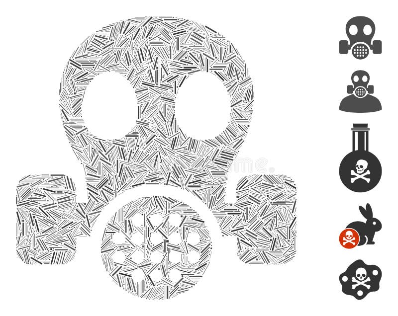 Dash Mosaic Gas Mask Icon stock illustration. Illustration of chemical ...
