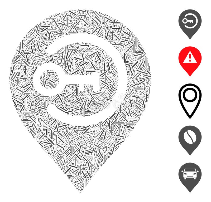 Dash Mosaic Key Login Marker Icon Stock Illustration - Illustration of ...