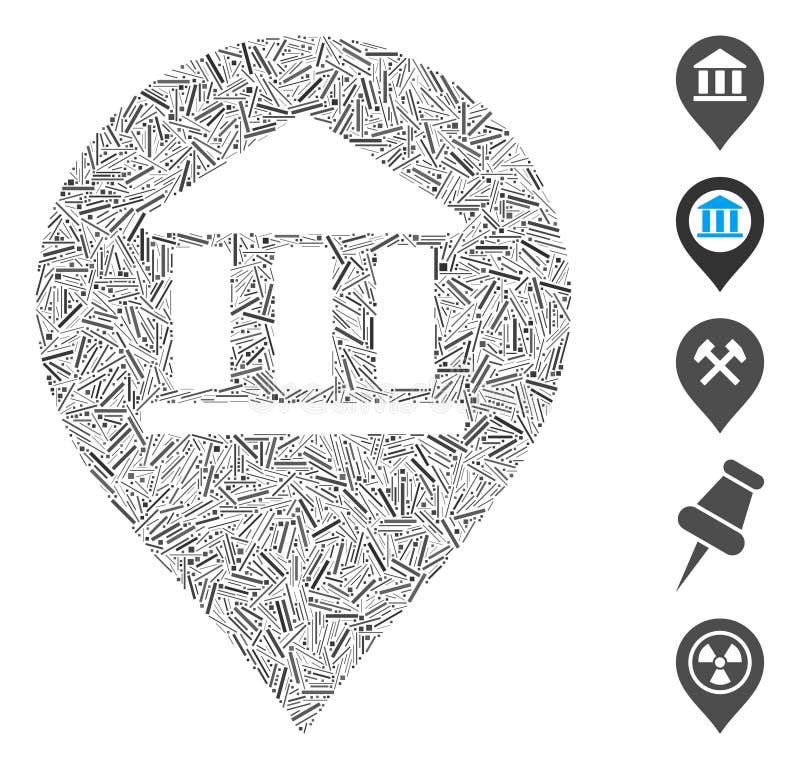 Dash Mosaic Library Map Marker Stock Illustration - Illustration of ...