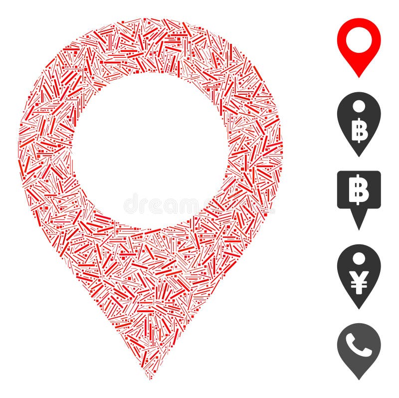 Dash Mosaic Map Marker stock illustration. Illustration of marker ...