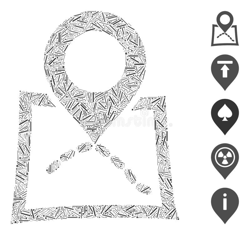 Dash Mosaic Map Marker Icon Stock Illustration - Illustration of design ...