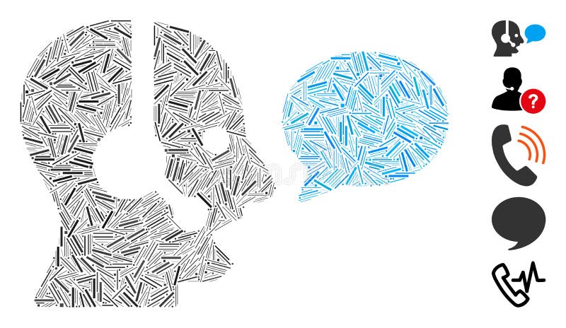Dash Mosaic Operator Message Balloon Icon Stock Illustration ...