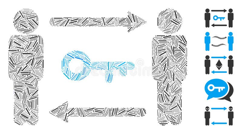 Dash Mosaic Persons Key Exchange Icon Stock Illustration - Illustration ...