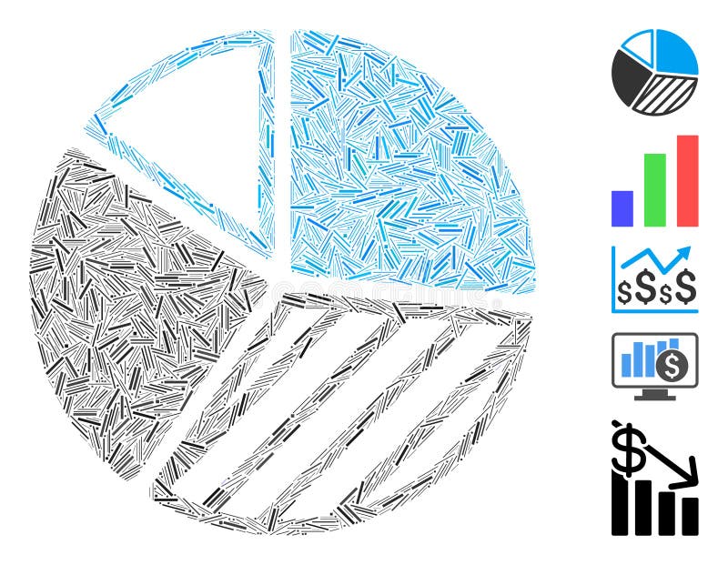Dash Mosaic Pie Chart Icon stock illustration. Illustration of icon ...