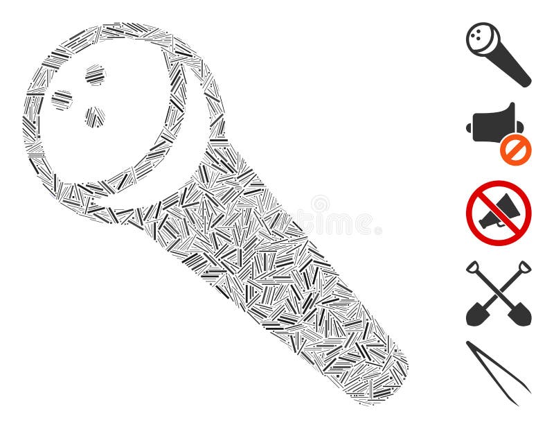 Dash Mosaic Recording Microphone Icon Stock Illustration - Illustration ...