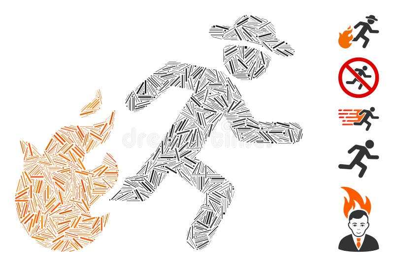 Dash Mosaic Running Man from Fire Icon Stock Illustration ...