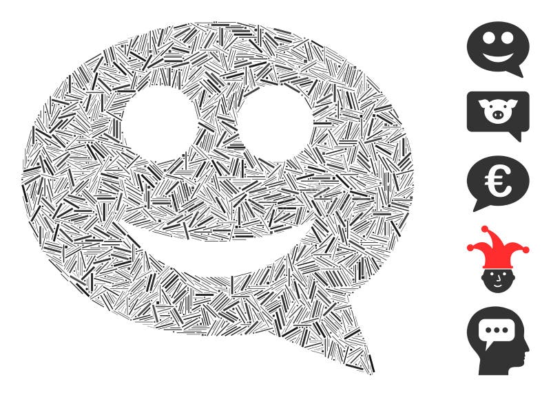Dash Mosaic Smile Smiley Message Icon Stock Illustration - Illustration ...