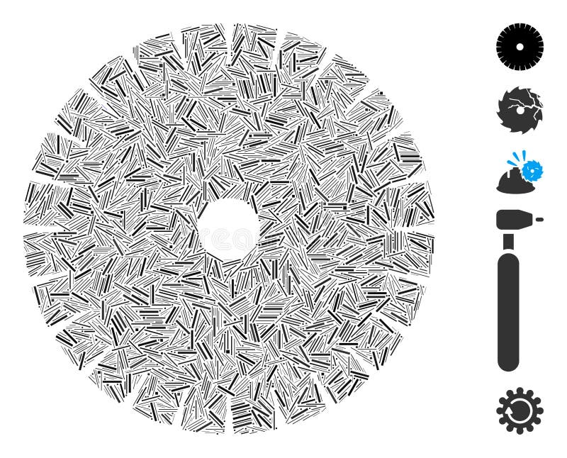 Dash Mosaic Stone Circular Blade Icon Stock Illustration - Illustration ...