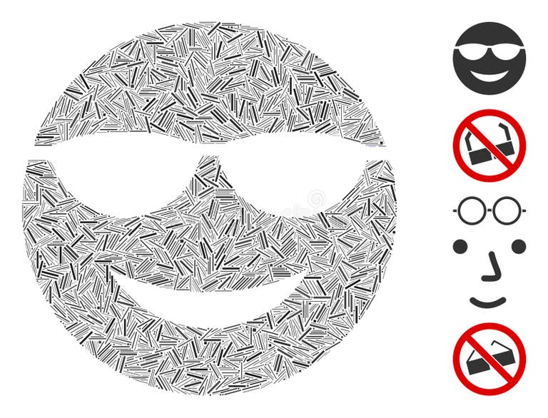 Dash Mosaic Sunglasses Smiley Icon Stock Illustration - Illustration of ...