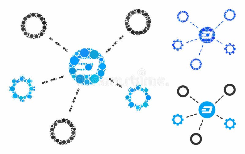 Dash Network Structure Composition Icon of Circles Stock Vector ...