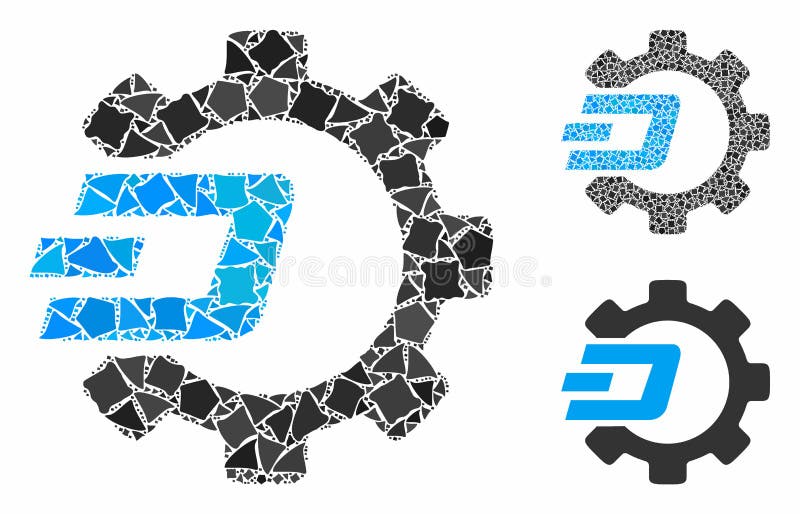 Dash Process Gear Mosaic Icon of Inequal Elements Stock Illustration ...