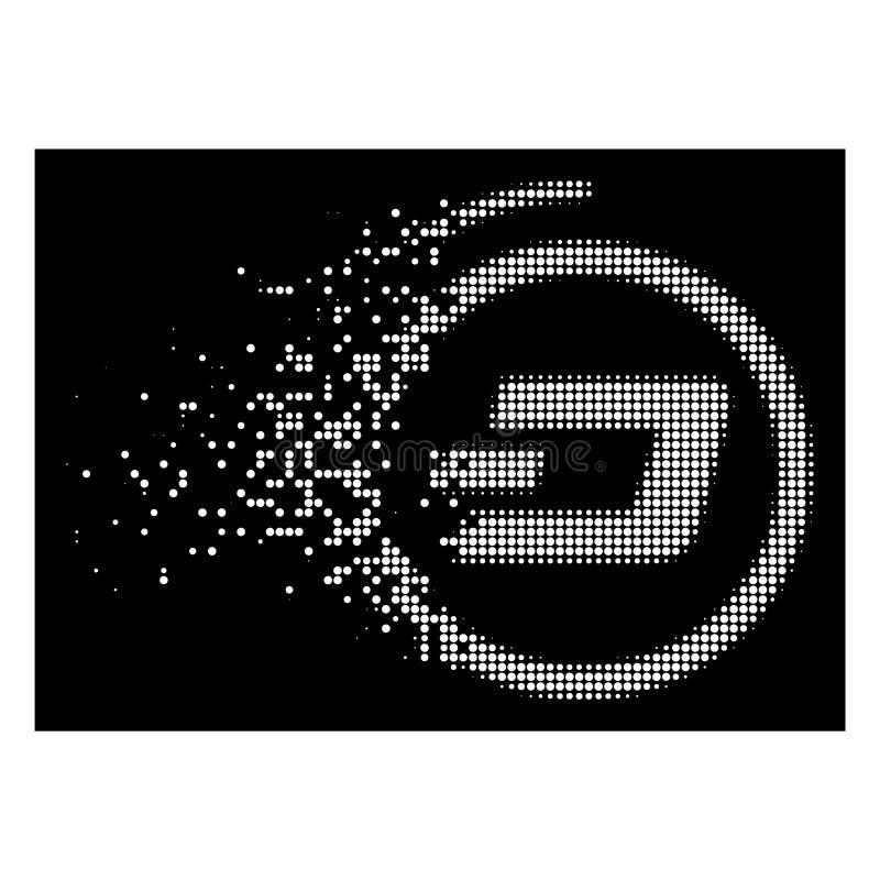 White Disappearing Dotted Halftone Dash Revert Payment Icon Stock ...