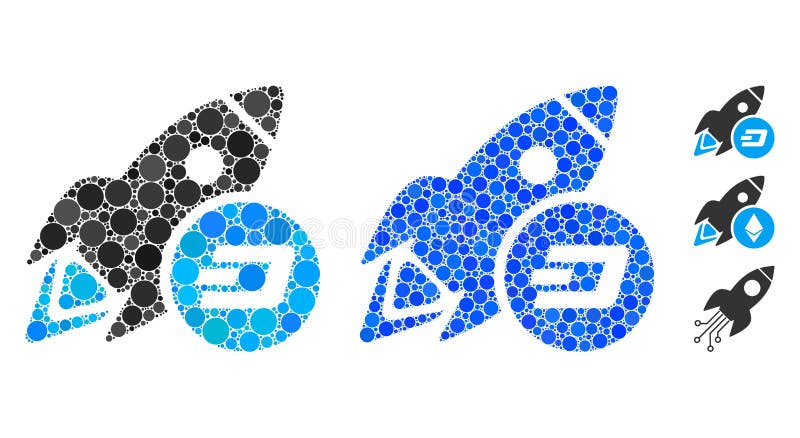 Dash Rocket Composition Icon of Circle Dots Stock Vector - Illustration ...