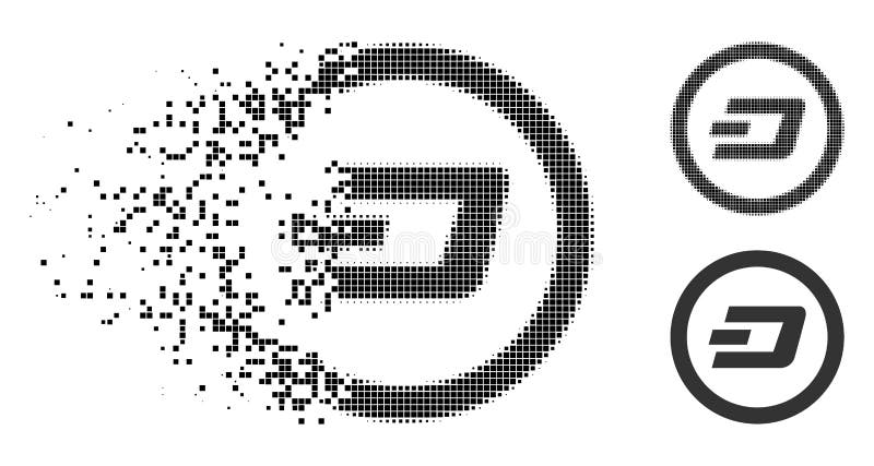 Dissolving Pixelated Halftone Dash Rounded Icon Editorial Stock Photo ...