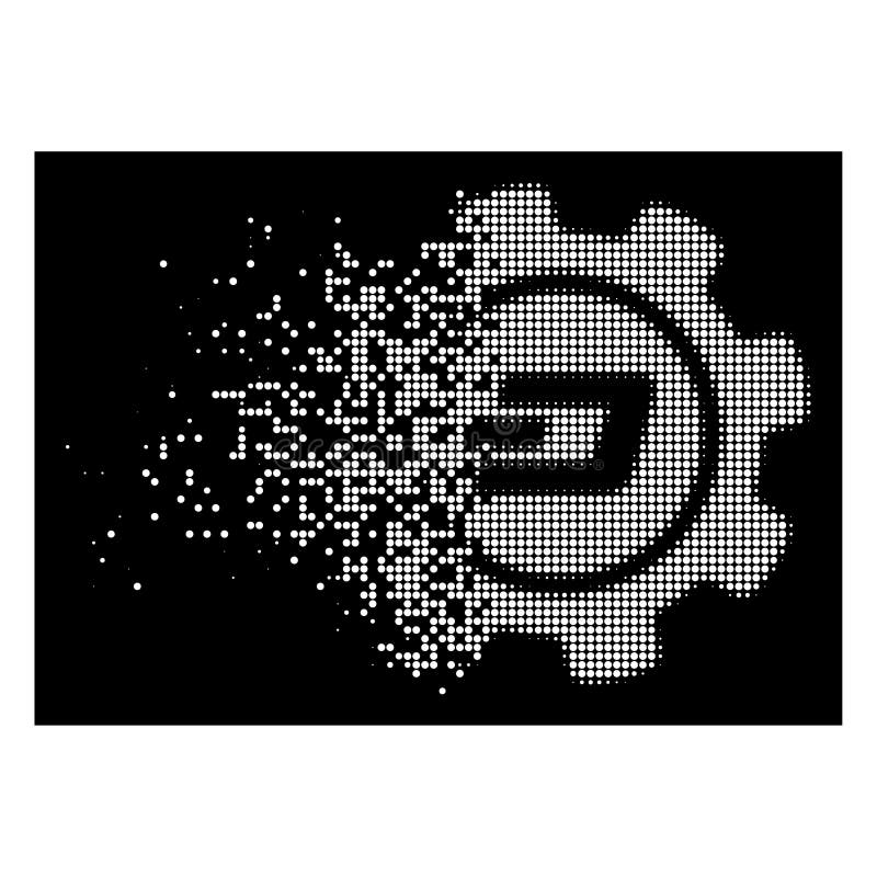 Bright Destructed Pixel Halftone Dash Settings Gear Icon Stock Vector ...