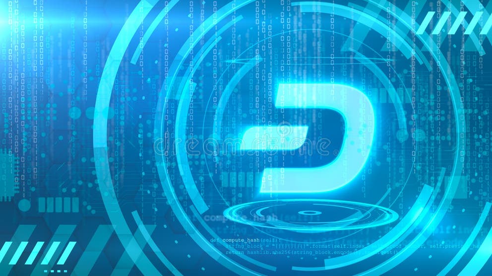 Dash Symbol on a Cyan HUD Background Stock Illustration - Illustration ...