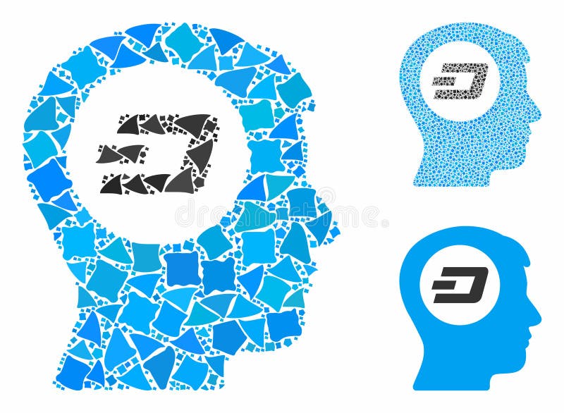 Dash Think Mosaic Icon of Unequal Items Stock Vector - Illustration of ...