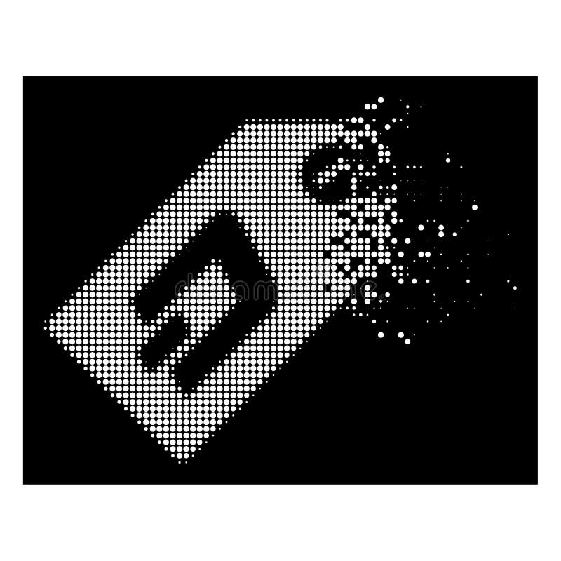 White Dissolved Dot Halftone Dash Token Icon Stock Vector ...