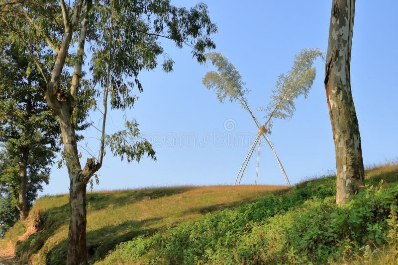 Dashain swing in Nepal stock image. Image of circuit - 131860765