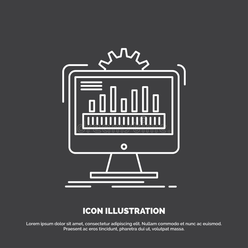 Dashboard Admin Monitor Monitoring Processing Icon Line Vector