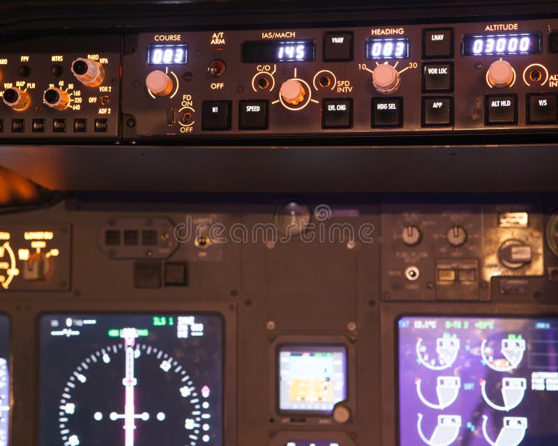Dashboard of an aircraft stock image. Image of illumination - 47531419