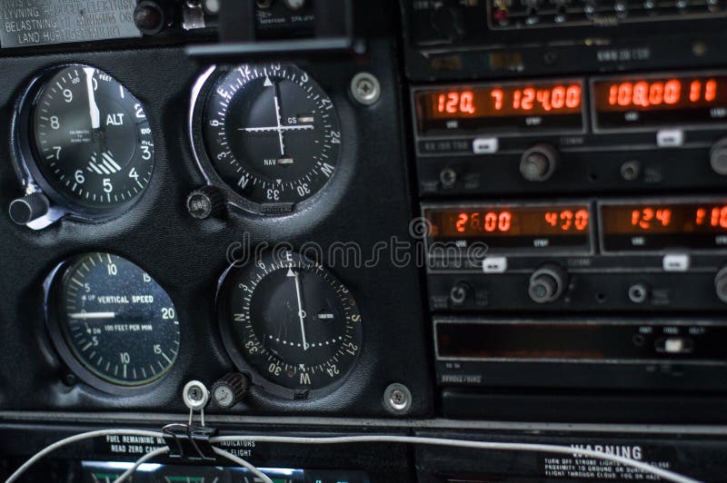 Dashboard in Airplane Cabin Stock Image - Image of flyer, numbers ...