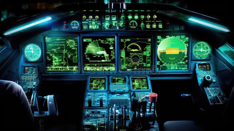 Dashboard airplane data stock illustration. Illustration of controls ...