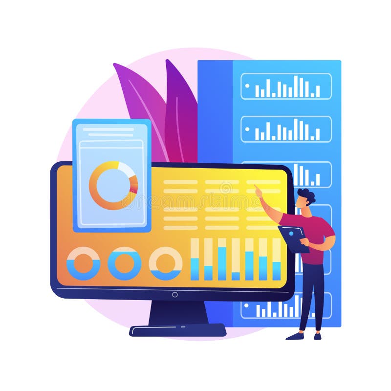 Data Analytics Screen Character Stock Illustrations – 1,283 Data ...